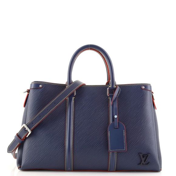 Louis Vuitton | Bags | Louis Vuitton Soufflot Tote Epi Leather Mm Blue ...